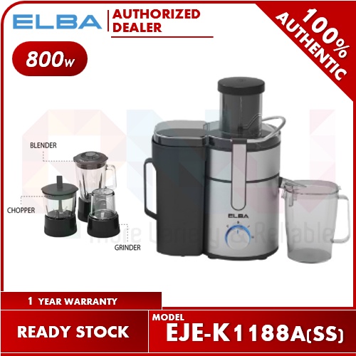 Elba 800W Stainless Steel Juicer / Juice Extractor + Blender / Chopper ...