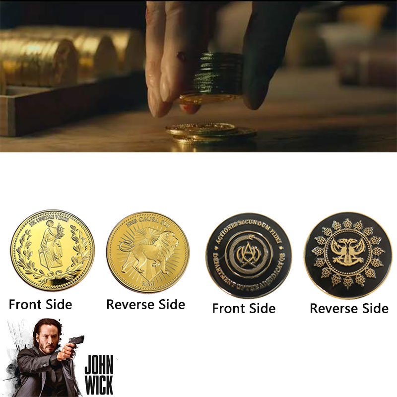 John Wick Gold Coin Continental Hotel Blood Oath Marker Cross Must-have ...