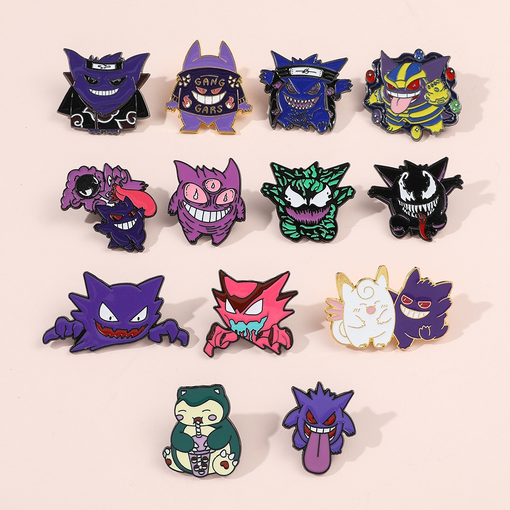 Kawaii Game Anime Gengar Enamel Pin Cartoon Gengar Brooch Metal Badges ...