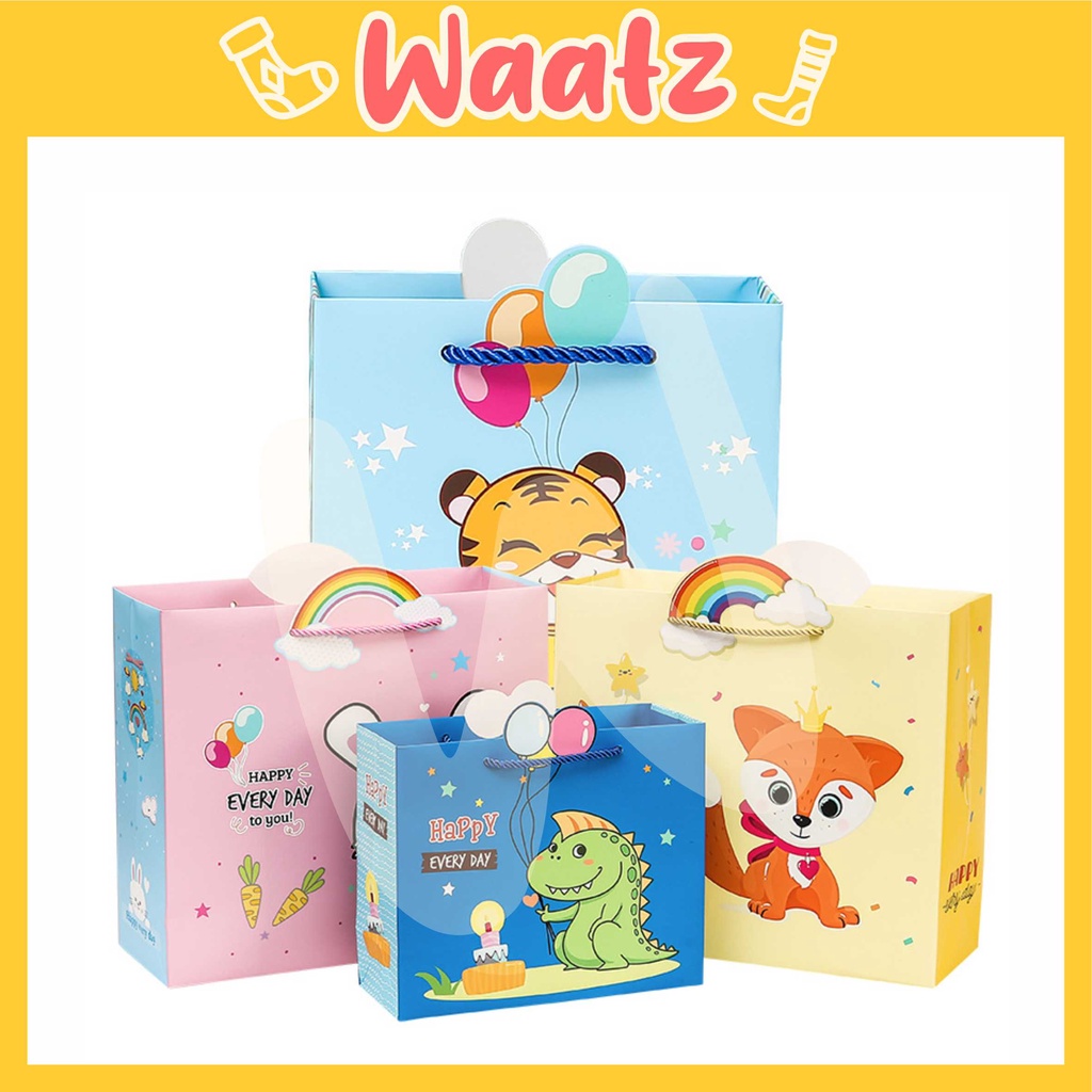 (STO52) Cartoon Paper Bag Thick Material, Goodies Bag, Doogift Bag ...