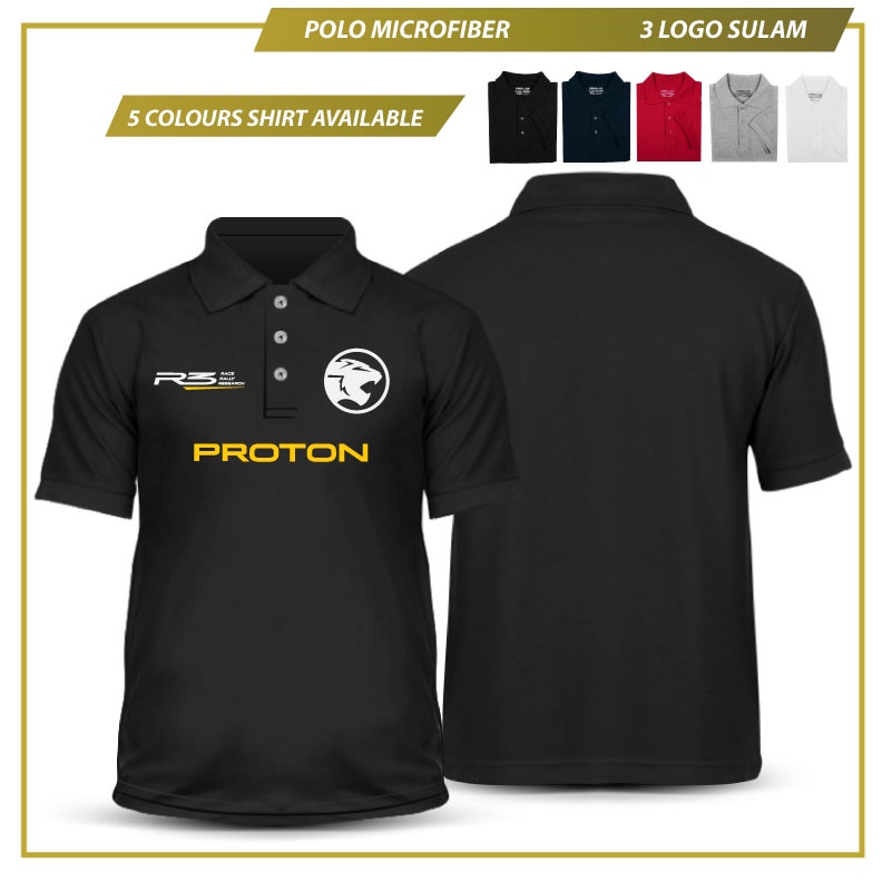 Microfiber Polo T Shirt Proton R3 Race Rally Research Baju Premium ...