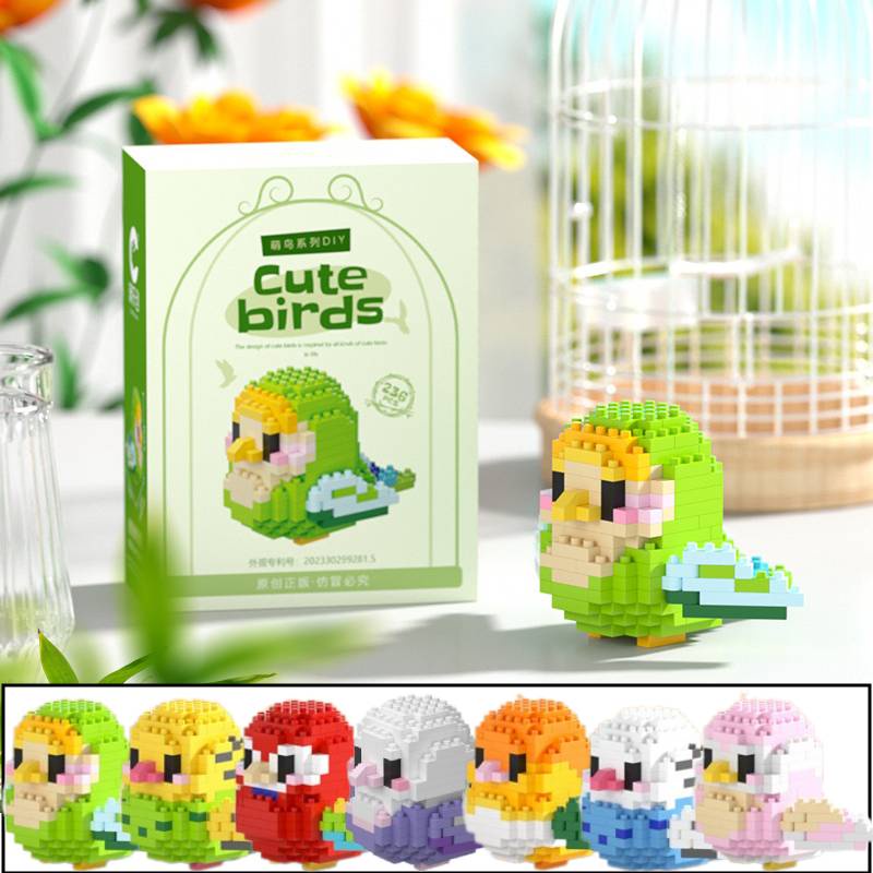 Plastic Colorful Abs Brick Set Cartoon Bird Figure Brain Teaser Toy ...