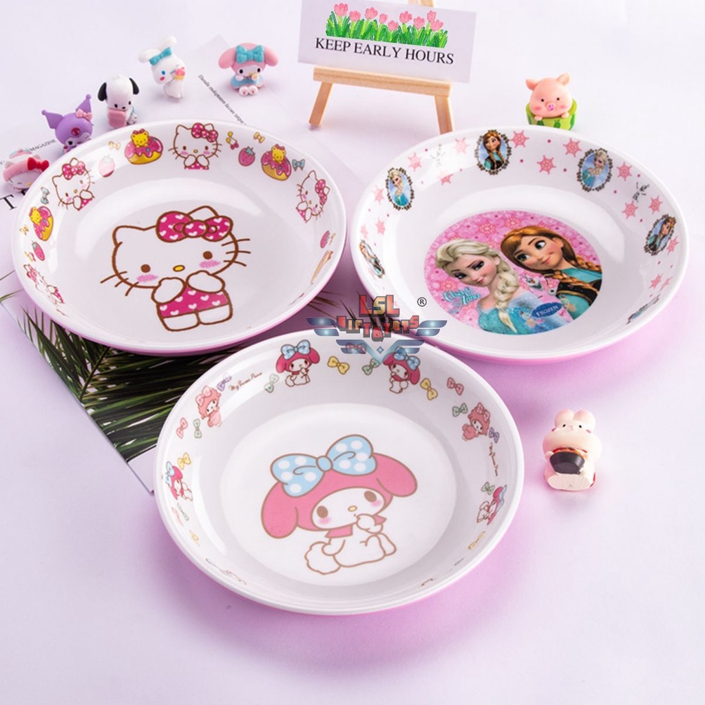 [H-409] LSL GIFTS Melamine 7inch Plastic Plate Cartoon Kitty Melody ...