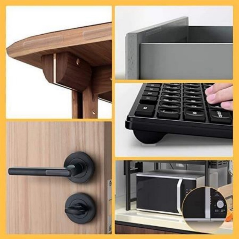 Self Adhesive Silicone Door Stopper Round Square Rubber Damper Non Slip ...