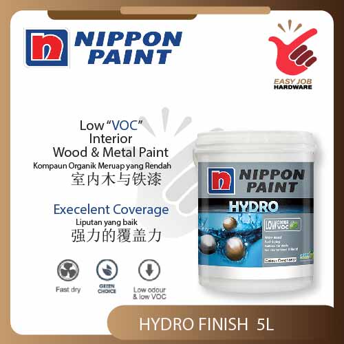 Nippon Paint Hydro Water Based For Wall Wood & Metal Paint 5L | Shopee ...