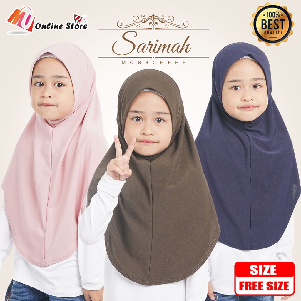 MU TUDUNG SARIMAH MOSSCREPE BUDAK / TUDUNG INSTANT KIDS / TUDUNG SARUNG ...