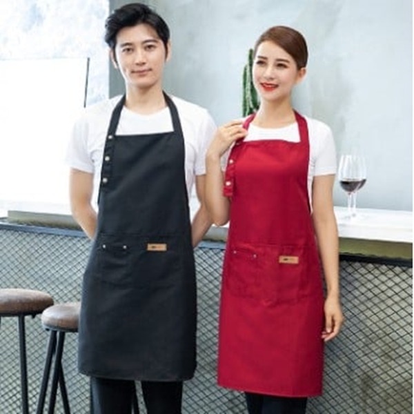 (1 PCS) Hang Neck Apron with Front Pocket Coffee Shop Adult Fashion ...
