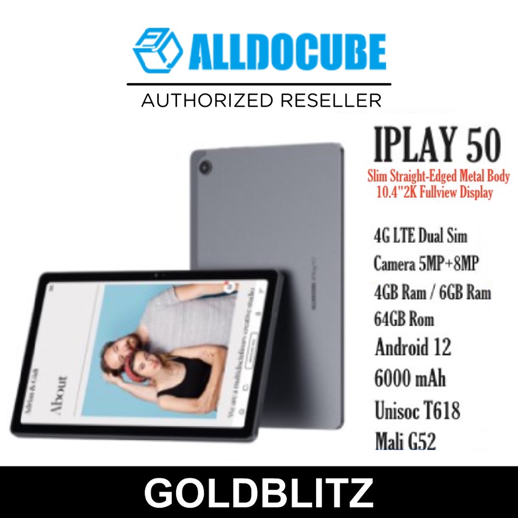 Alldocube Iplay 50 10.4" 2K Fullview Display 4GB / 6GB Ram + 64GB Rom ...