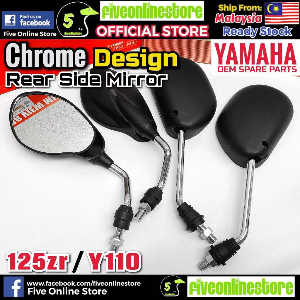 Motorcycle Side Mirror YAMAHA 125zr LC135 Y15ZR Y110 Chrome Design ...