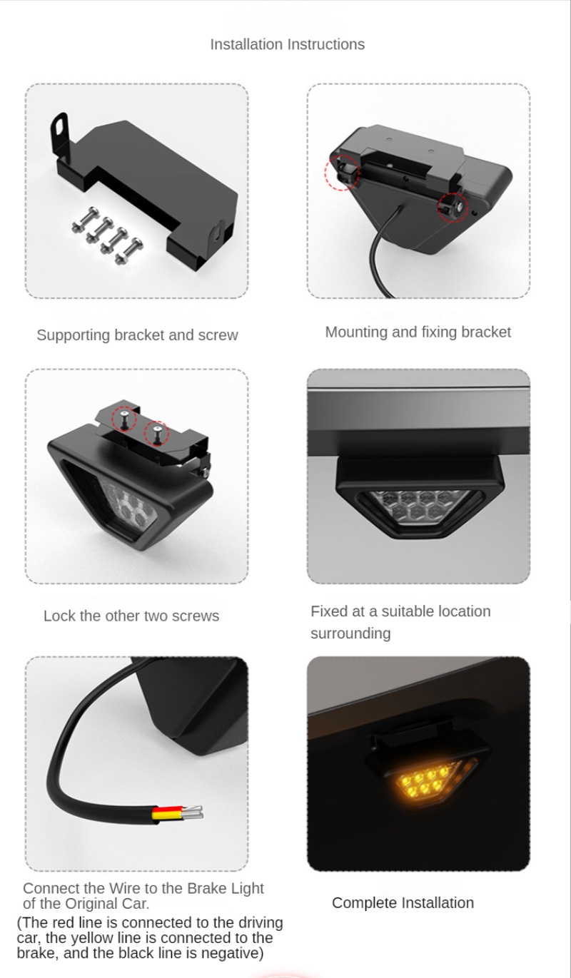 Universal Stop Light 12LED Rear Fog Light Brake Signal Lamp Car ...