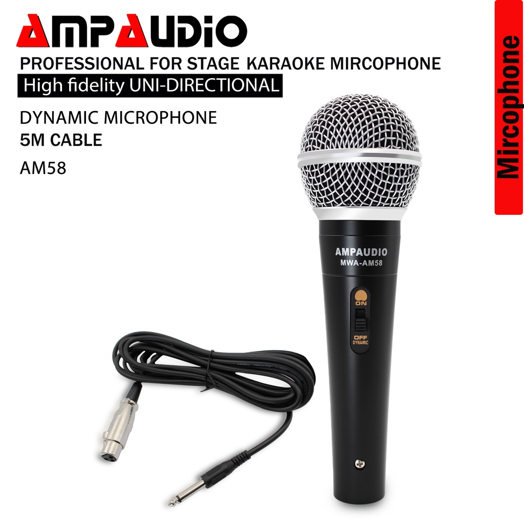 Professional Microphone Ampaudio AM58 Karaoke Singing Vocal Dynamic ...