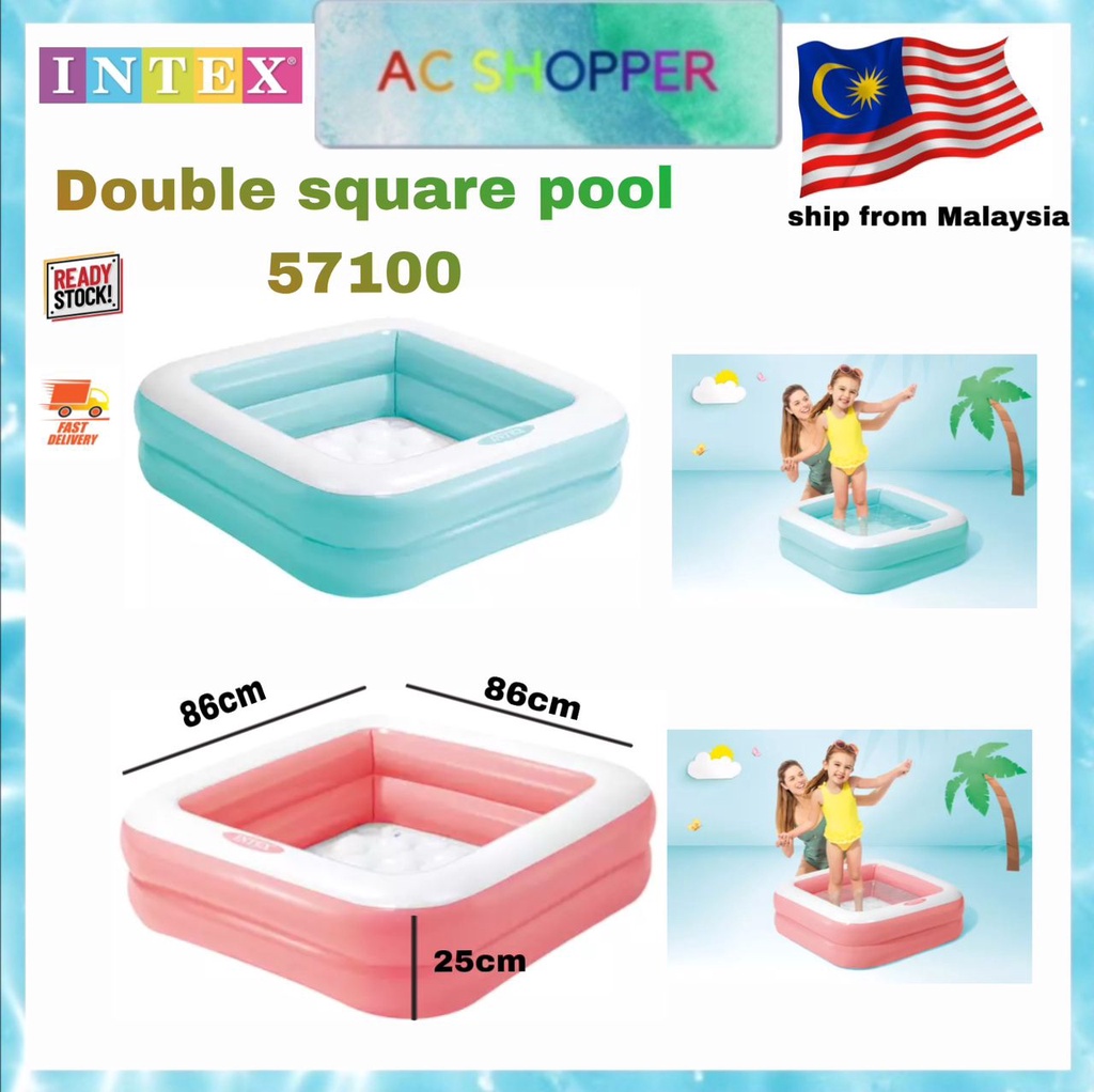 57100 INTEX Inflatable swimming pool double square baby pool for ...