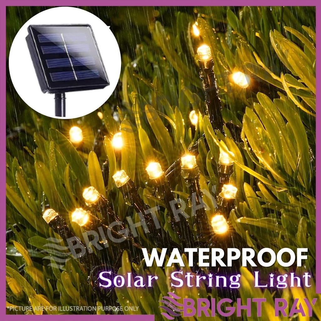 Solar String Light Solar Raya Lip Lap Solar Fairy Light Lampu Raya ...