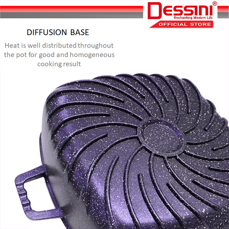 DESSINI ITALY 20CM Casserole Die Cast Aluminium Non Stick Pot Bowl Pan ...