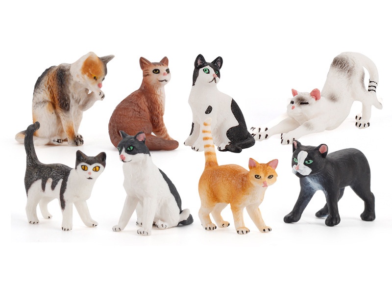 Simulation Cat Model Set Cat Ornaments Black White Kitten Toy | Shopee ...