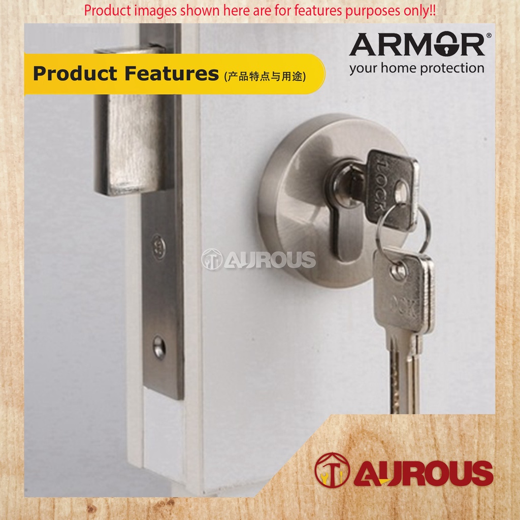 ARMOR STAINLESS STEEL DEAD LOCK SET WITH PROFILE CYLINDER ADL-41054 ...