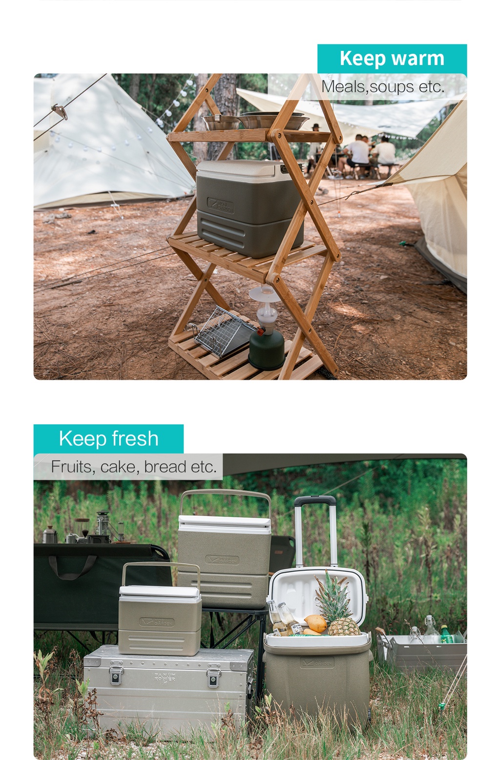 MOBI GARDEN Camping Cooler Box Ice Box Food&Drink Portable Outdoor ...