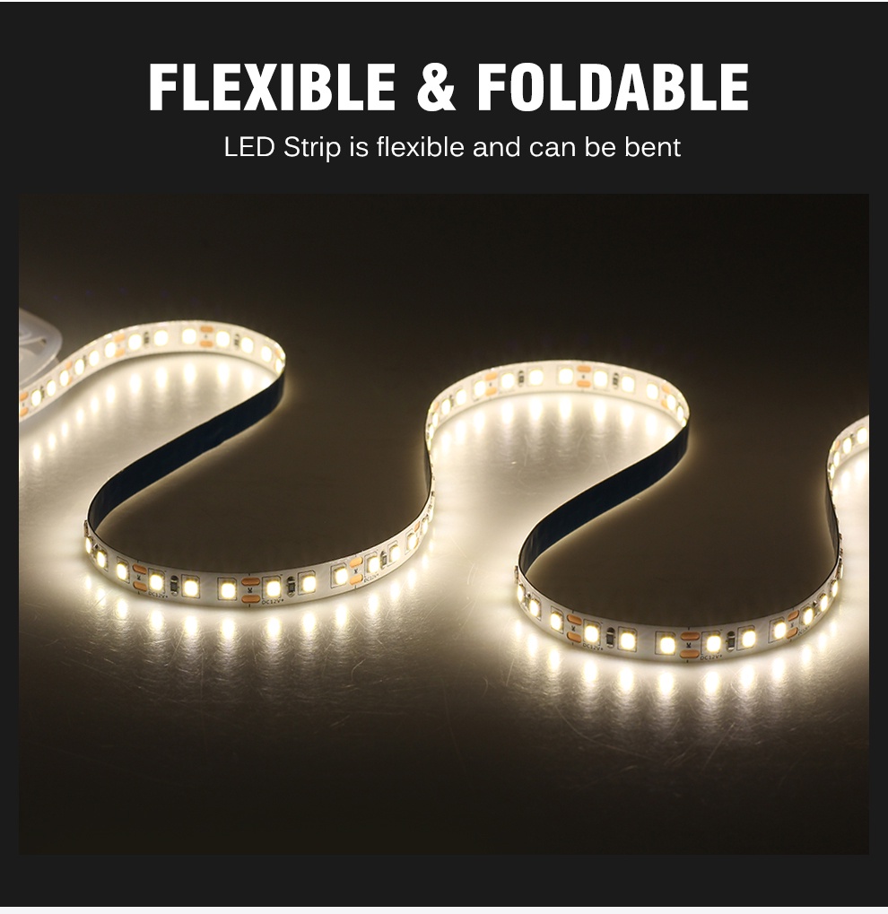 5M 10M 20M LED Strip Light 12V 24V 120LEDs/m LED Strip High Brightness ...
