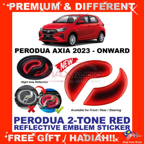 PERODUA AXIA 2023 - 2024 Front Rear Steering Night Reflective 3M 3D 2 ...