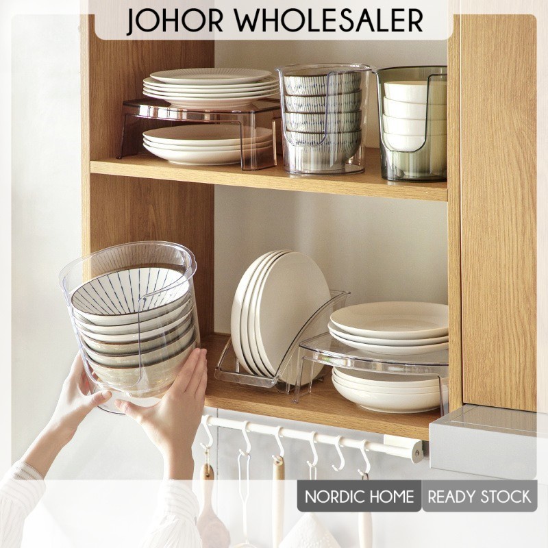 【NordicHome】 Bowl Plate Holder Plastic Dish Storage Display Shelf ...
