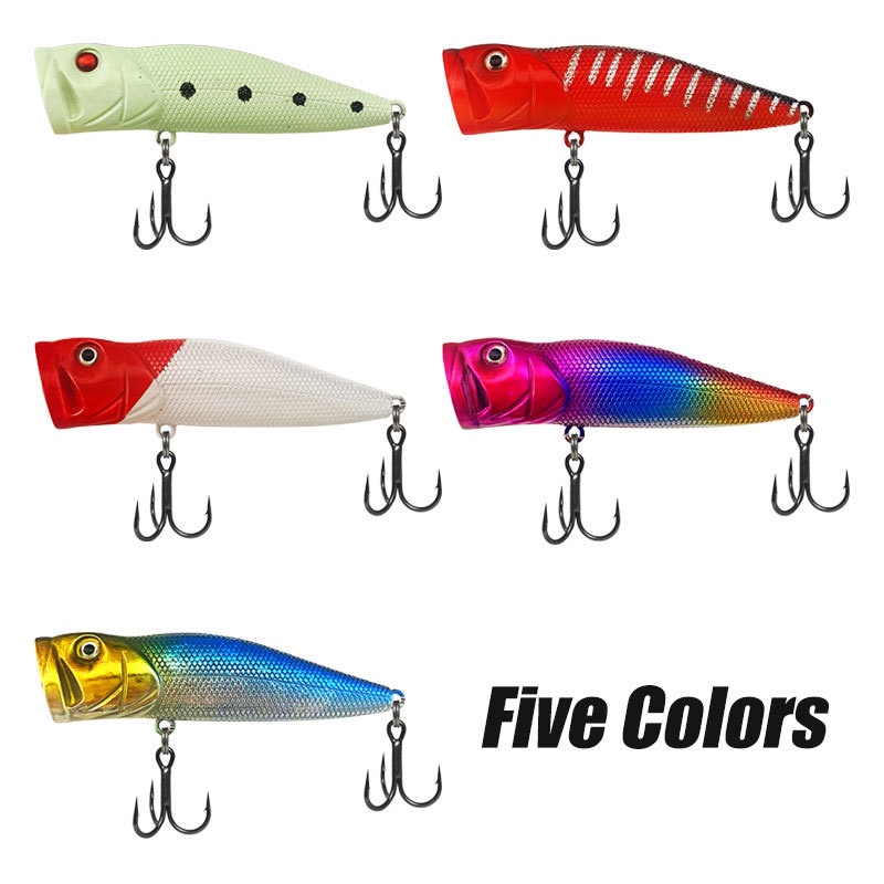 7.3cm/10g top water 3D eyes popper luminous ABC sound hard lure long ...