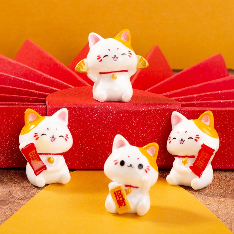 Lucky Cat Desktop Ornament Car Decoration Spring Festival Desktop Good ...