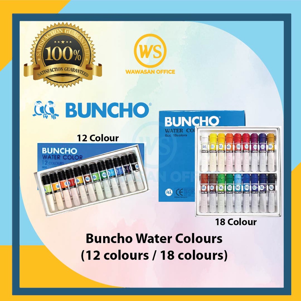 Buncho Water Colour 6cc 12 Colour / 18 Colour | Shopee Malaysia