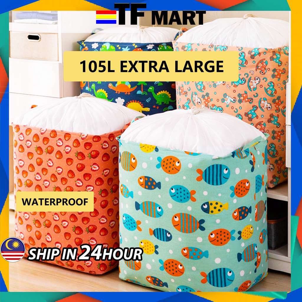 TFMART 105L Bakul Baju Besar Laundry Basket Extra Large Capacity Cloth ...