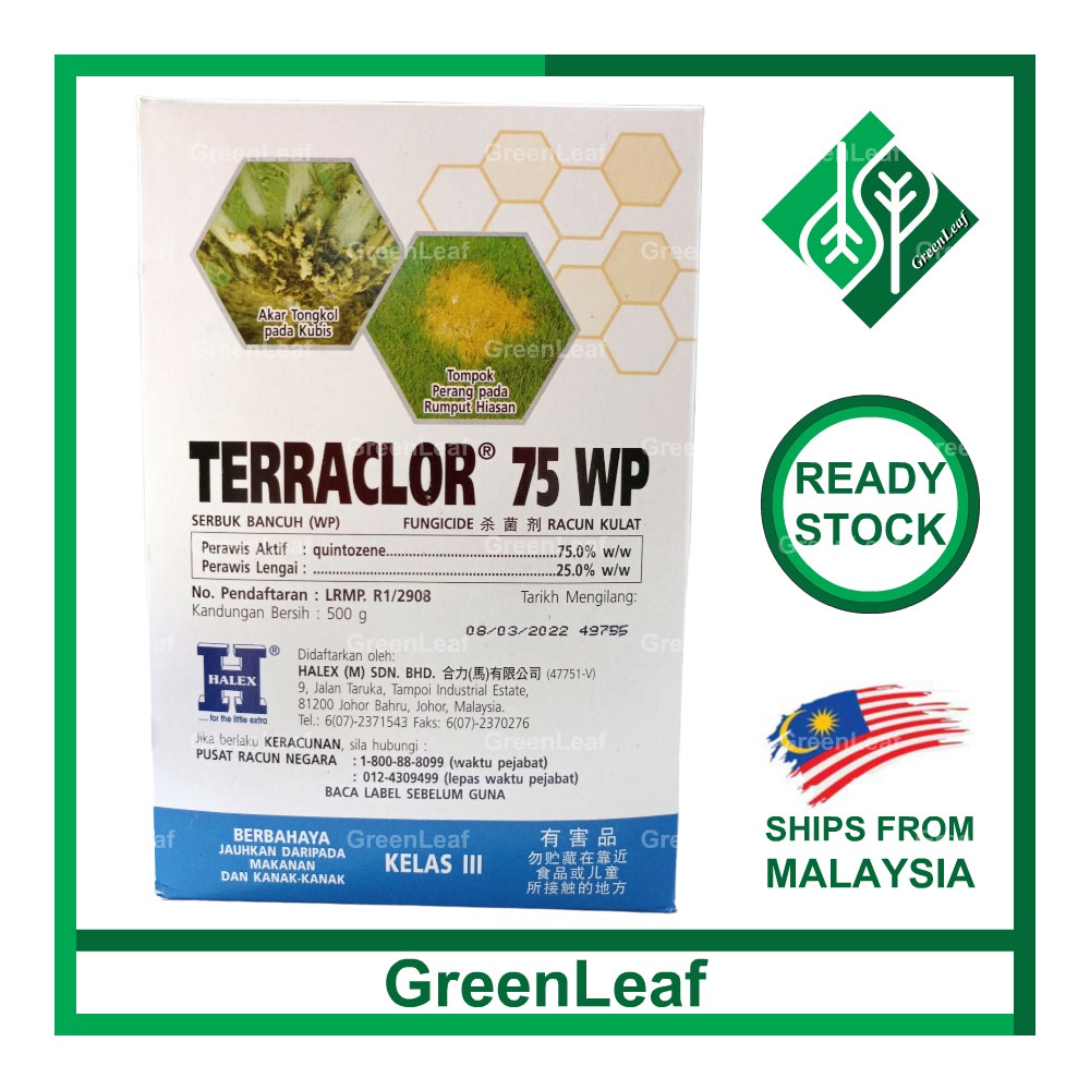500GM Terraclor 75WP Halex Quintozene Racun Kulat Fungicide Root Rot ...