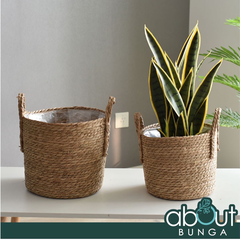 Bakul Rotan Pasu Bunga Hiasan Rumah Basket Rattan Storage Plant Flower ...