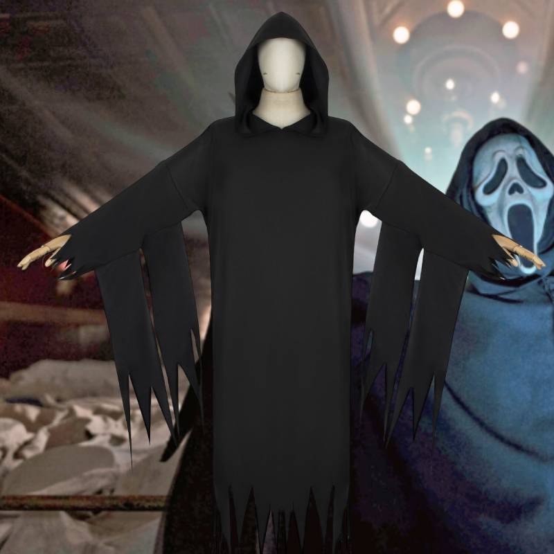 Scream Vi New Grimace Killer Black Cloak Cosplay Costume Halloween Suit ...