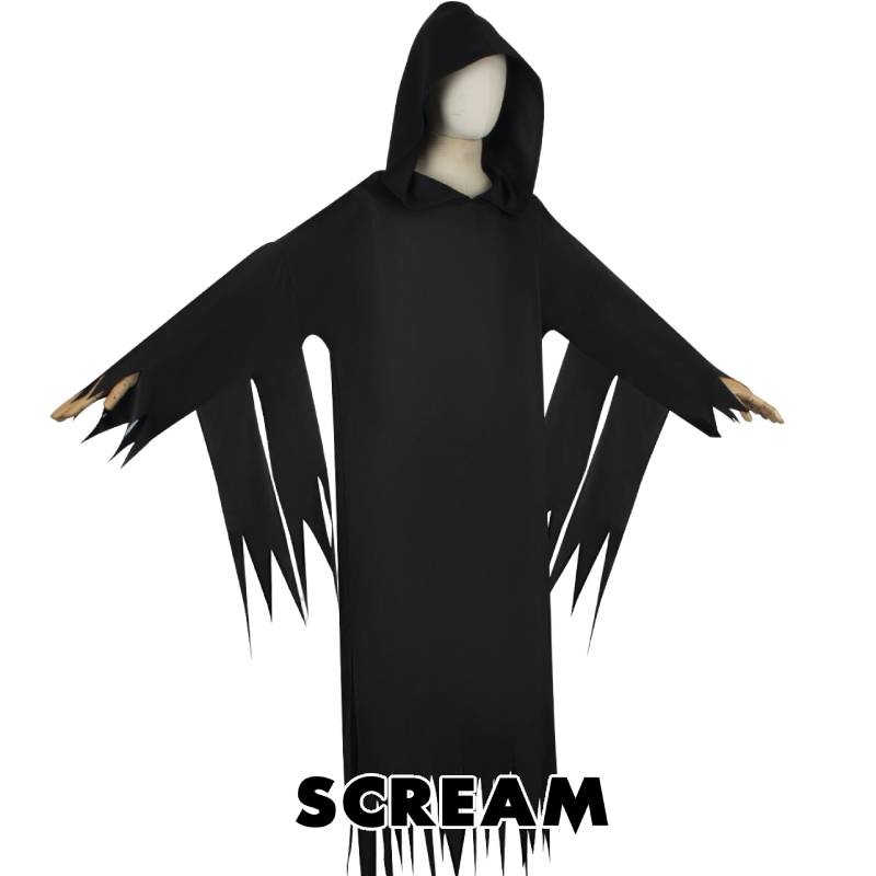 Horror Scream VI Grimace Killer Cosplay Black Cloak Cosplay Costume ...
