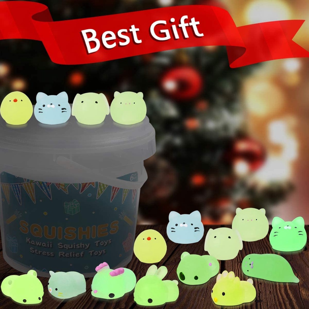 20 Pack Mini Luminous Squishies Toys for Kids Kawaii Glow in The Dark ...
