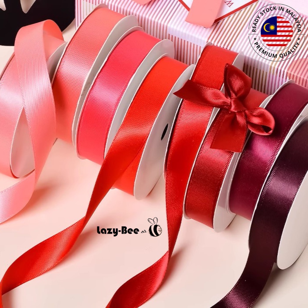 RED Merah 5 Meter 2.5cm 3.8cm 5cm Premium Quality Double Face Satin ...