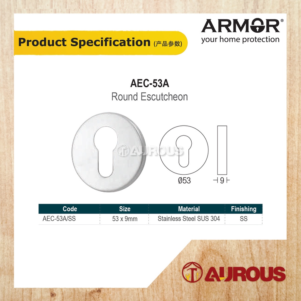 ARMOR STAINLESS STEEL SUS304 9MM MAGNETIC ROUND DOOR ESCUTCHEON CAP ...