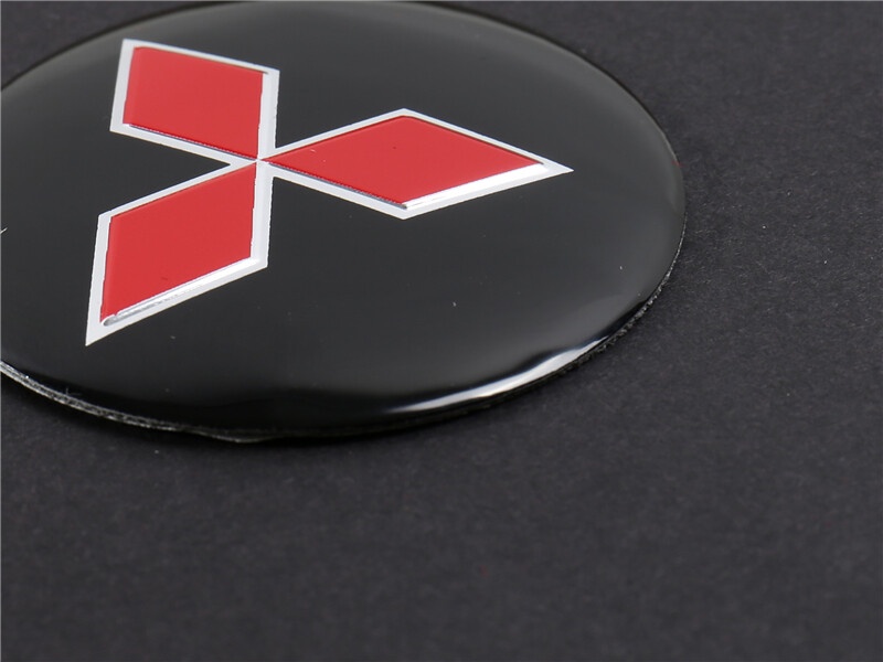 4PCS/SET 56mm Mitsubishi Logo Car Steering Tire Wheel Center 3D Sticker ...