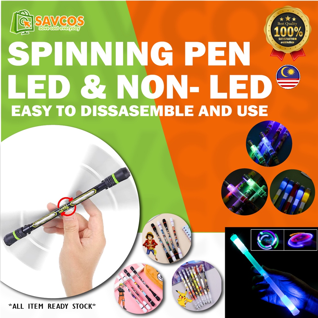 Pen Spinning LED Random Color Creative Release Pressure Plastic Spinner ...