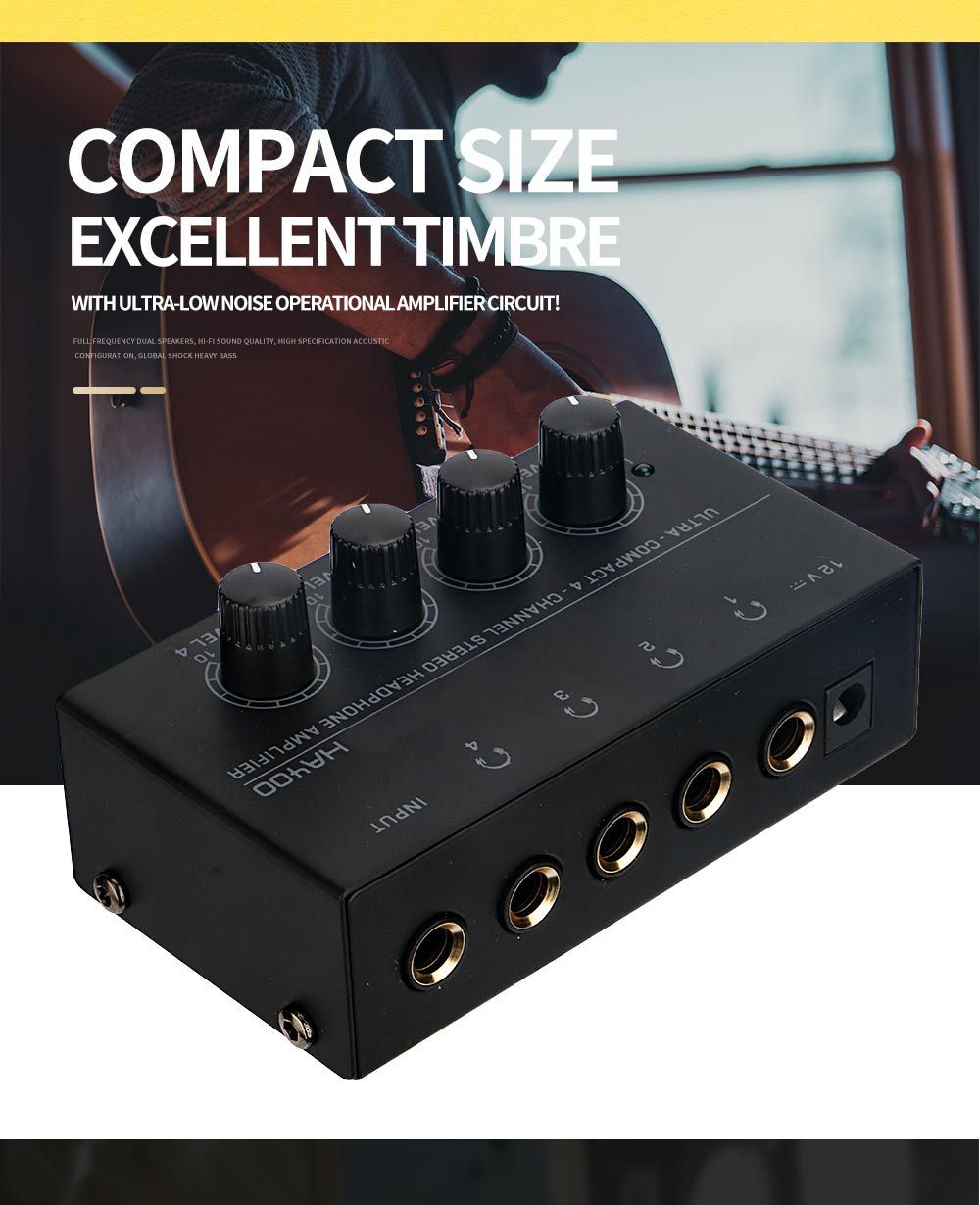 Ultra Compact HA400 /HA800 Headphone Amplifier, 4 /8 Channel Stereo ...