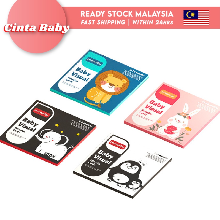Montessori Baby Visual Stimulation Flash Card Sensory Early Learning ...