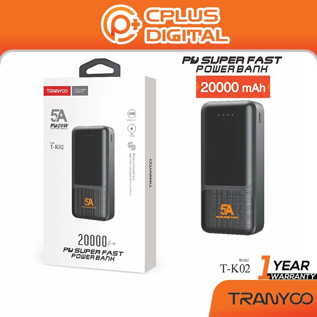 Tranyoo K-01 20W PD 10000mah / 20000mah Powerbank with LED Display , Support For PD 20W,QC,FCP ...