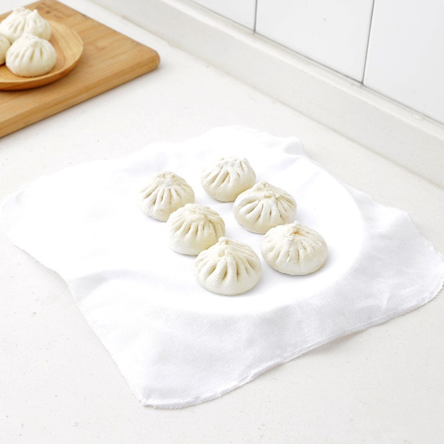 32*32cm Reusable Natural Pure Cotton Steam Cloth Gauze Drawer Steam Mat ...