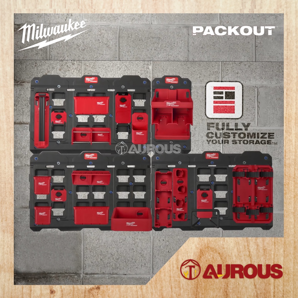 MILWAUKEE PACKOUT WALL MOUNTING ACCESSORIES SHELF HOLDER TO CUSTOMIZE ...