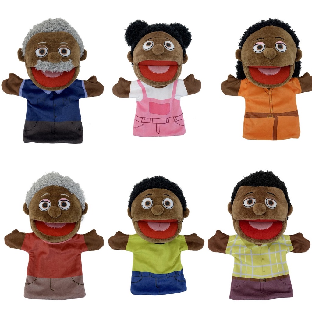 30cm Open Mouth Africa Full Africa Family Hand Puppet Plush Doll ...