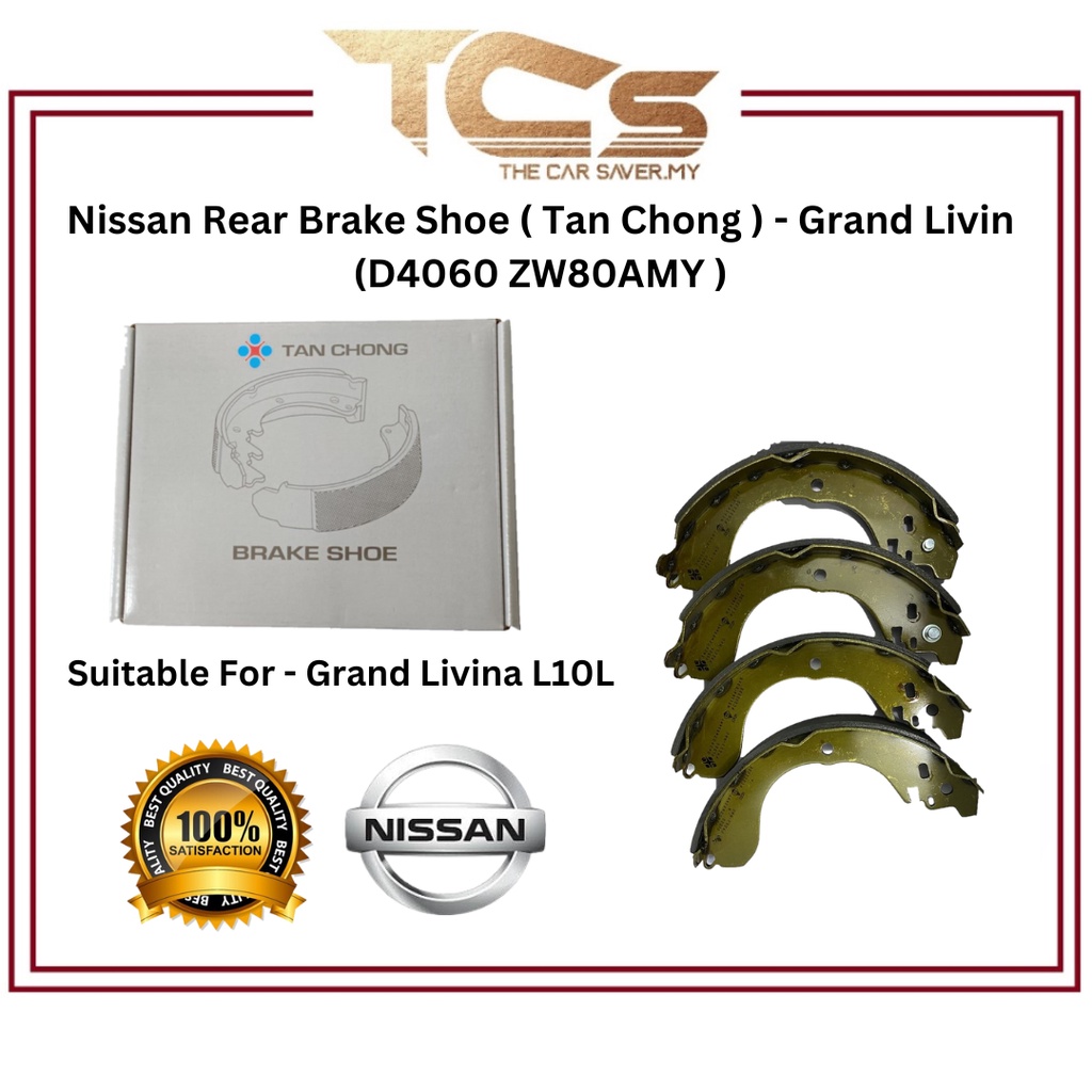 Tan Chong/ Autoplus Nissan Rear Brake Shoe- Grand Livin (D4060 ZW80AMY ) | Shopee Malaysia