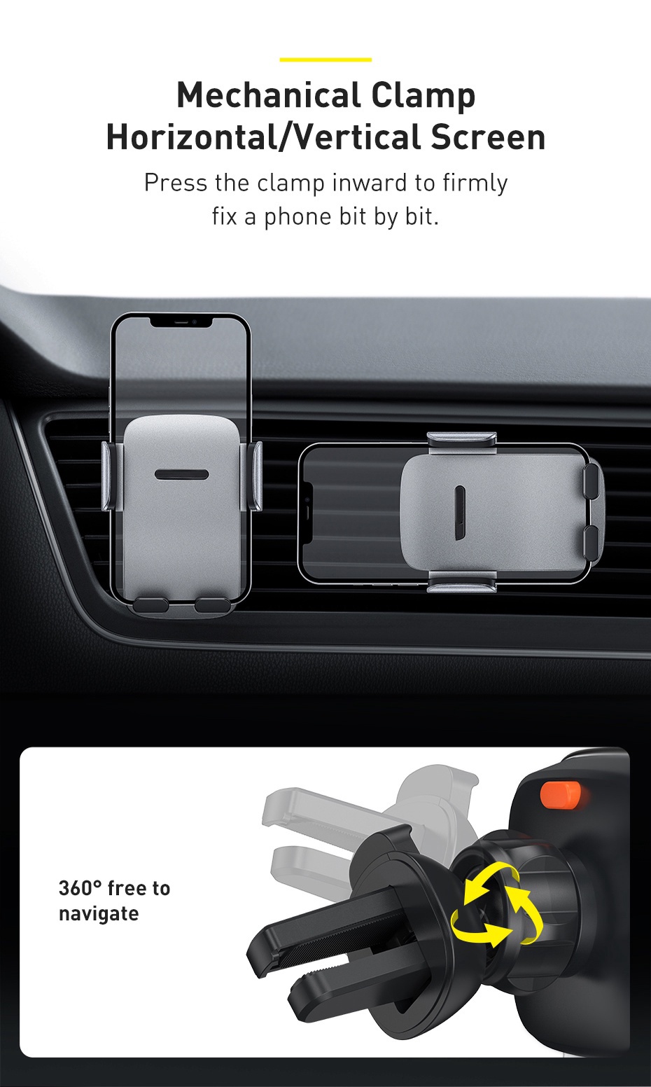 Original Easy Control Pro Clamp Airvent DashBoard Car Phone Holder ...