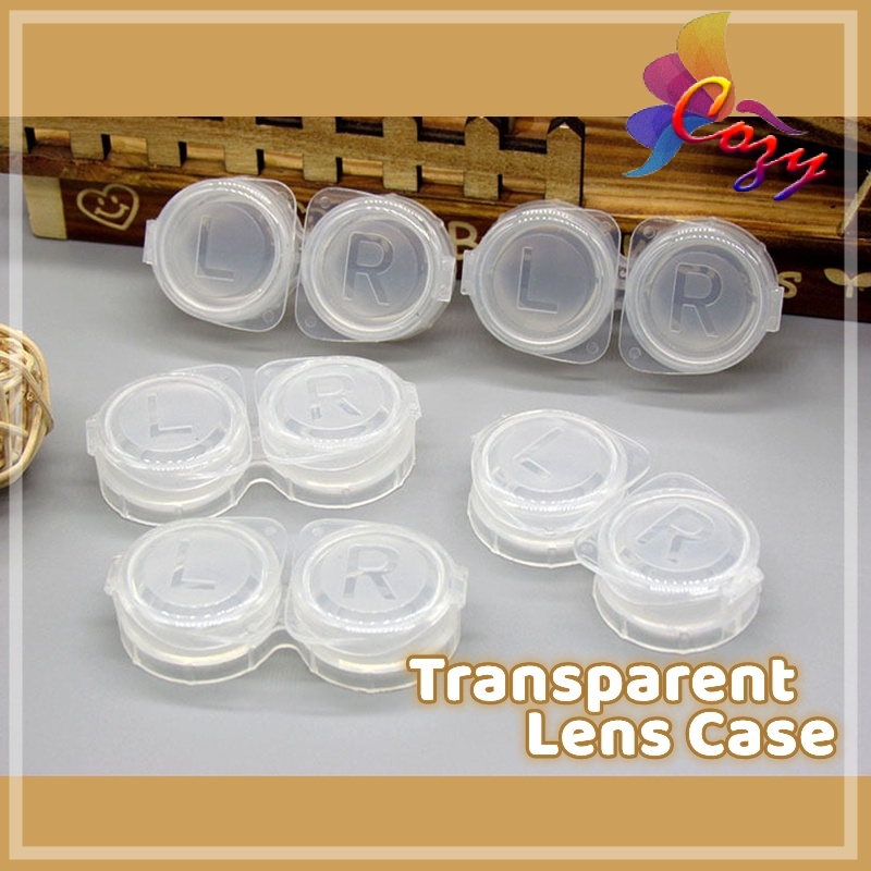(1 pcs) Dual Side Open Transparent Contact Lens Case Travel Contact ...