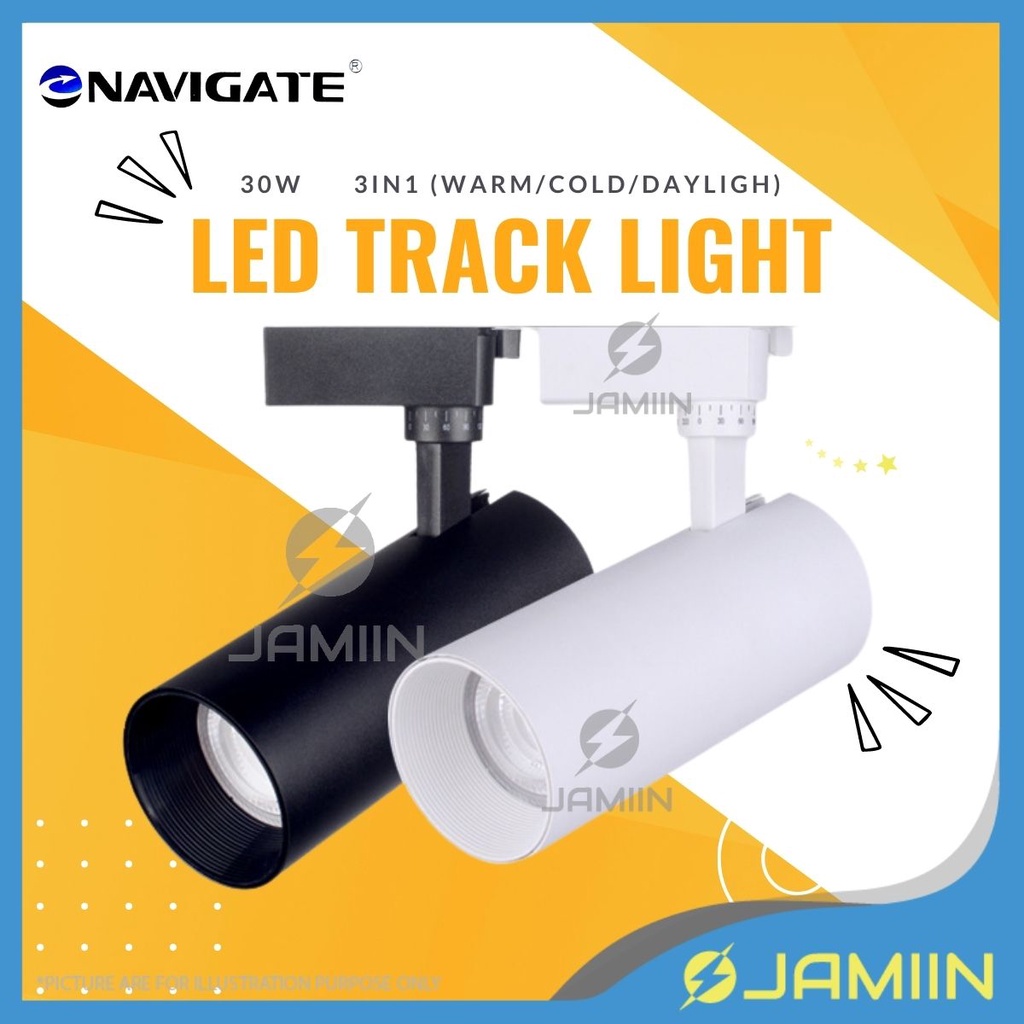 3 TONED NAVIGATE 30W LED Track Light Spotlight Lamp Ceiling Light Lampu ...
