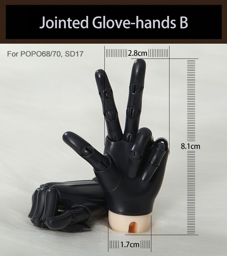 BJD Jointed Hands suitable for 1/3 or 1/4 bjd dolls boy and girl body ...
