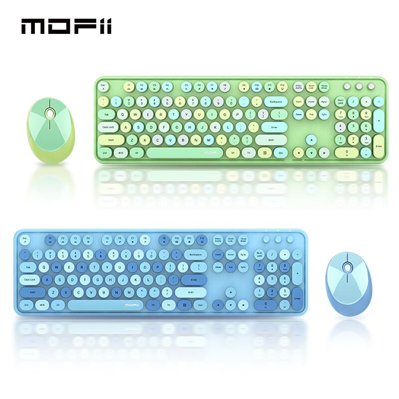 MOFII Sweet Mixed Colour Wireless Keyboard Set PC Laptop Office Gifts ...