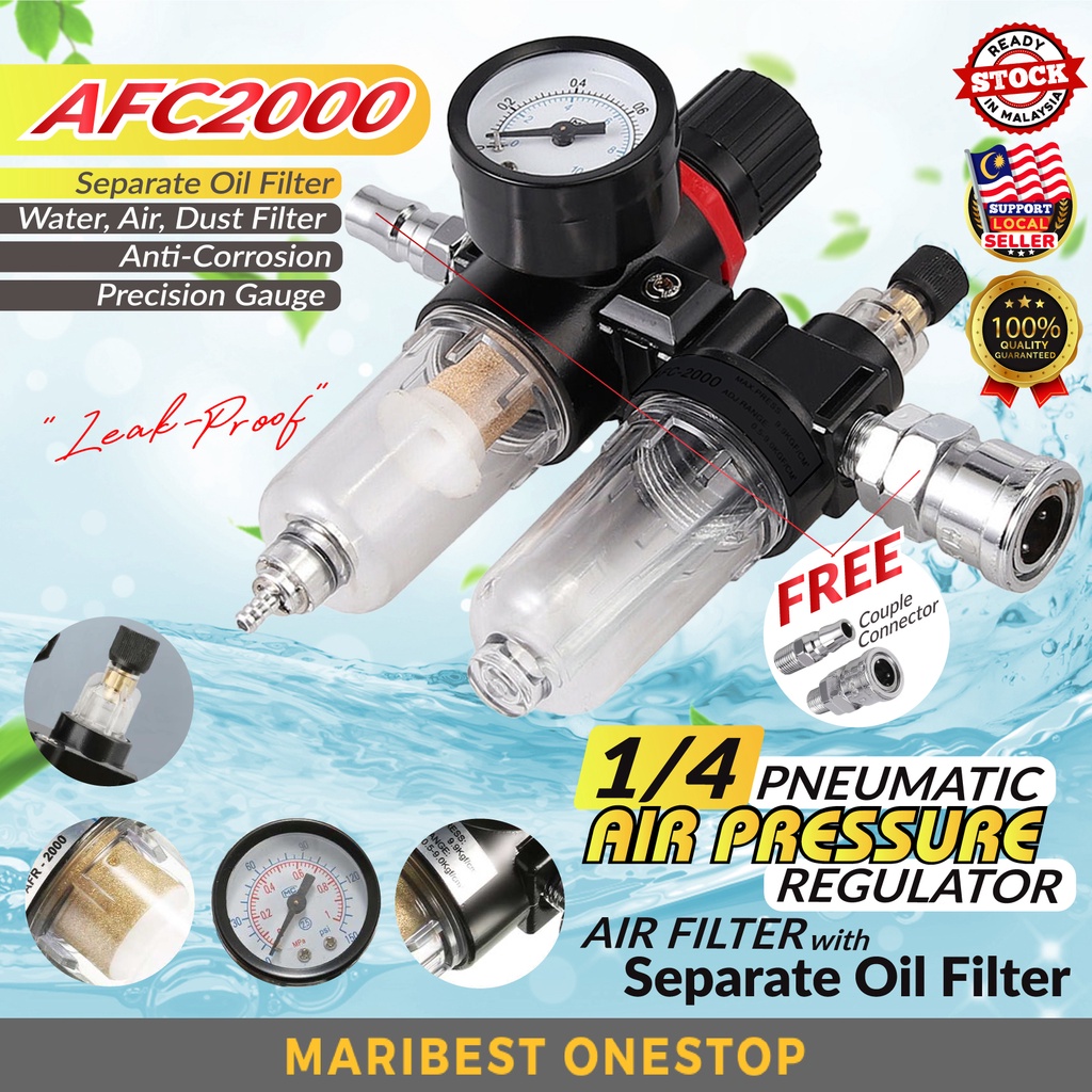 AFC2000 1/4 inch Pneumatic Air Pressure Regulator Water with Separator ...